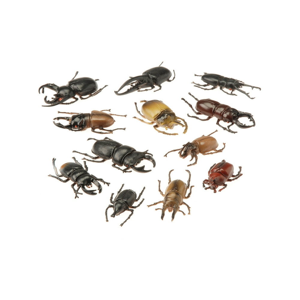 US Toy Scarab Beetles Assorted 12 Pack Fake Plastic Insect Bug Toys ...