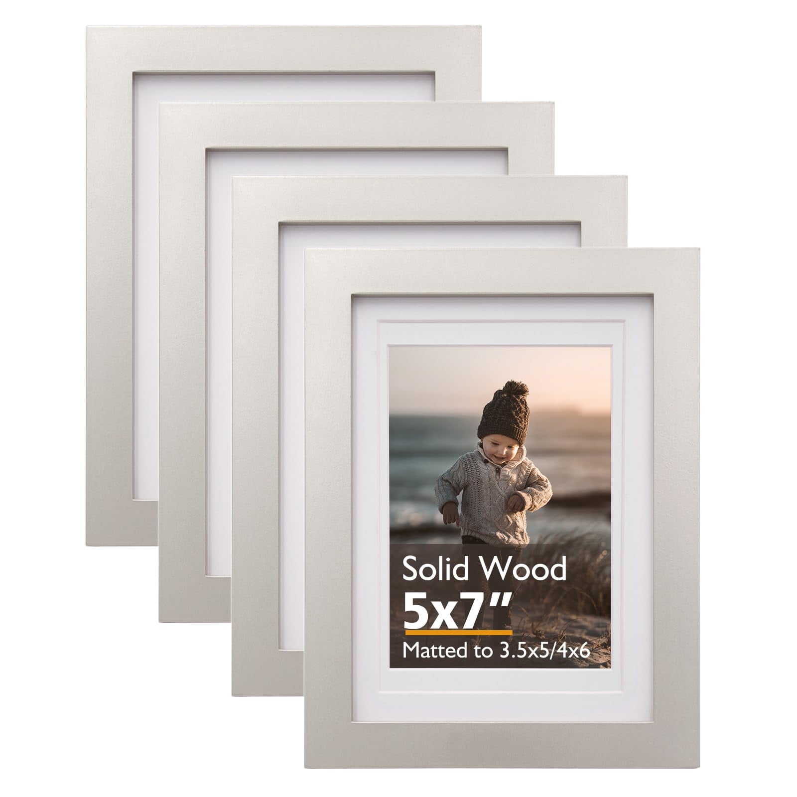 Click here for Kinlink 5x7 Picture Frame Light Grey Solid Wood Fr... prices