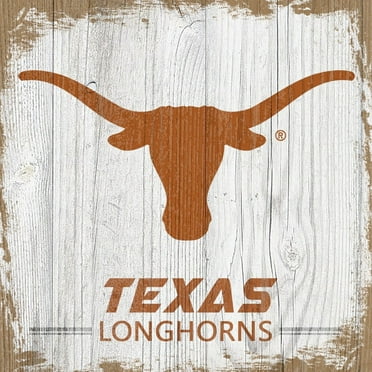 10 x 10 in. Album Design Texas Longhorns Wood Sign - Walmart.com