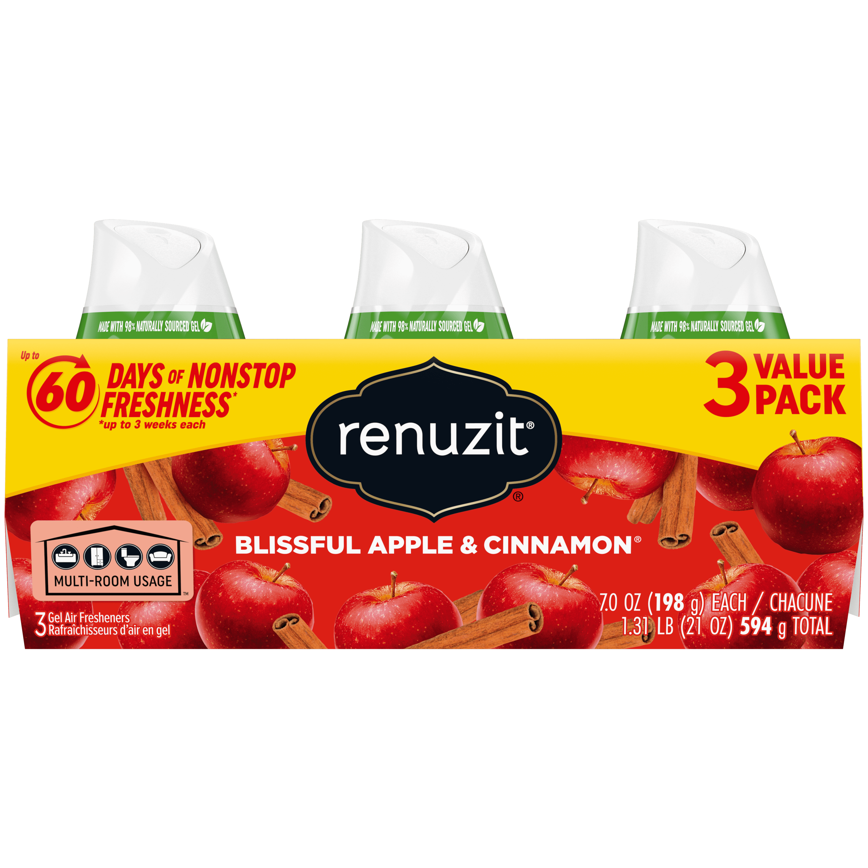 Renuzit Adjustable Solid Gel Air Freshener Cones, Apple & Cinnamon ...
