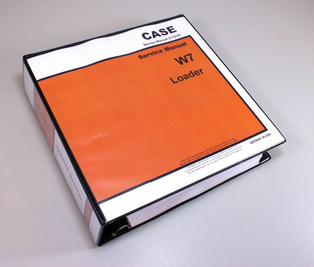 Case W7 4X4 4Wd Wheel Loader Service Repair Manual Technical Shop Book ...