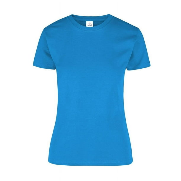 Playera Peso Completo para Dama, Color Turquesa, 100% Algodón | Bodega ...