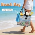 Blue Flower Beach Bag for Women, Large Breathable Mesh Beach Tote Bag ...