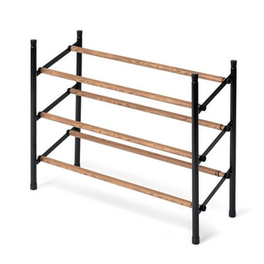 Furinno 3-Tier Turn-S-Tube No-tools Durable Shoe Rack, Plastic and Wood ...