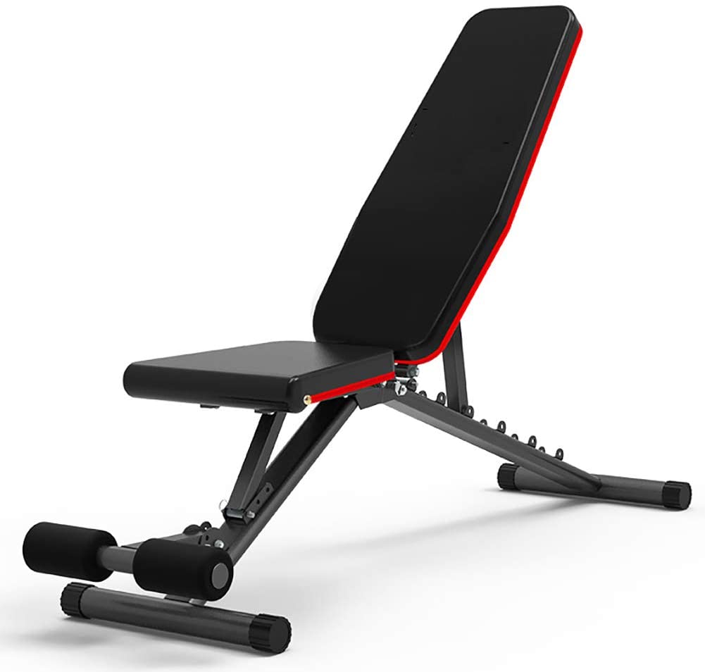 Weight Bench- Seat/Back/Feet Adjustable, 550 lbs Capacity, Folding Flat ...