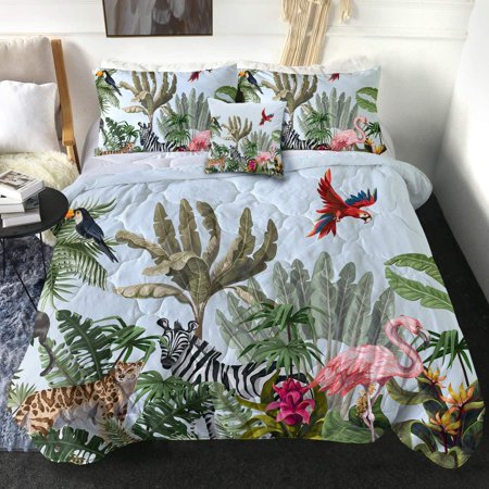 Jungle Animals Twin Comforter Set, Boys Reversible Bed Comforter Cute ...
