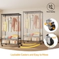 H4 Clothing Rack With Cover Rolling Heavy Duty Clothes Garment On ...