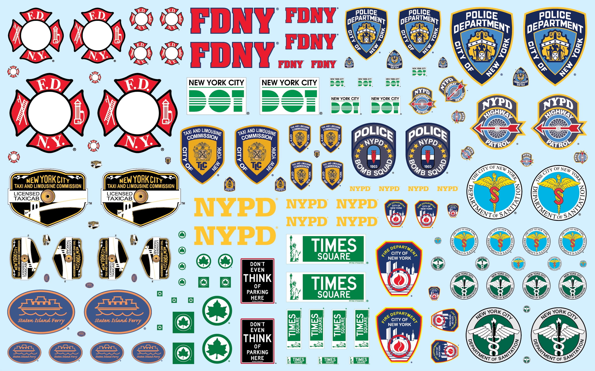 NYC Auxiliary Service Logos Decals for 1/25 Scale Models by AMT ...