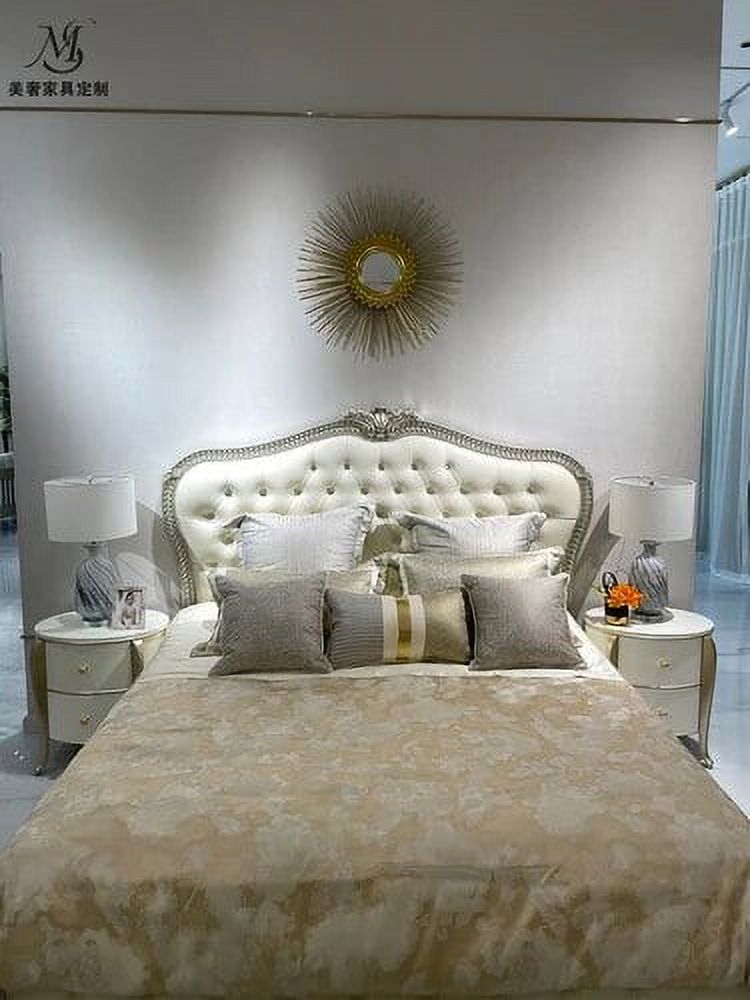 Castle Royal European Double Bed Designer Shelves Luxury Headboard Bed ...