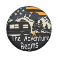 AEOI The Adventure Begins Vintage American Flag Spare Tire Cover ...