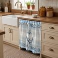 Blue Anchor Coastal Cabinet Curtains 35"W x 35"L, Nautical Beach Coral ...