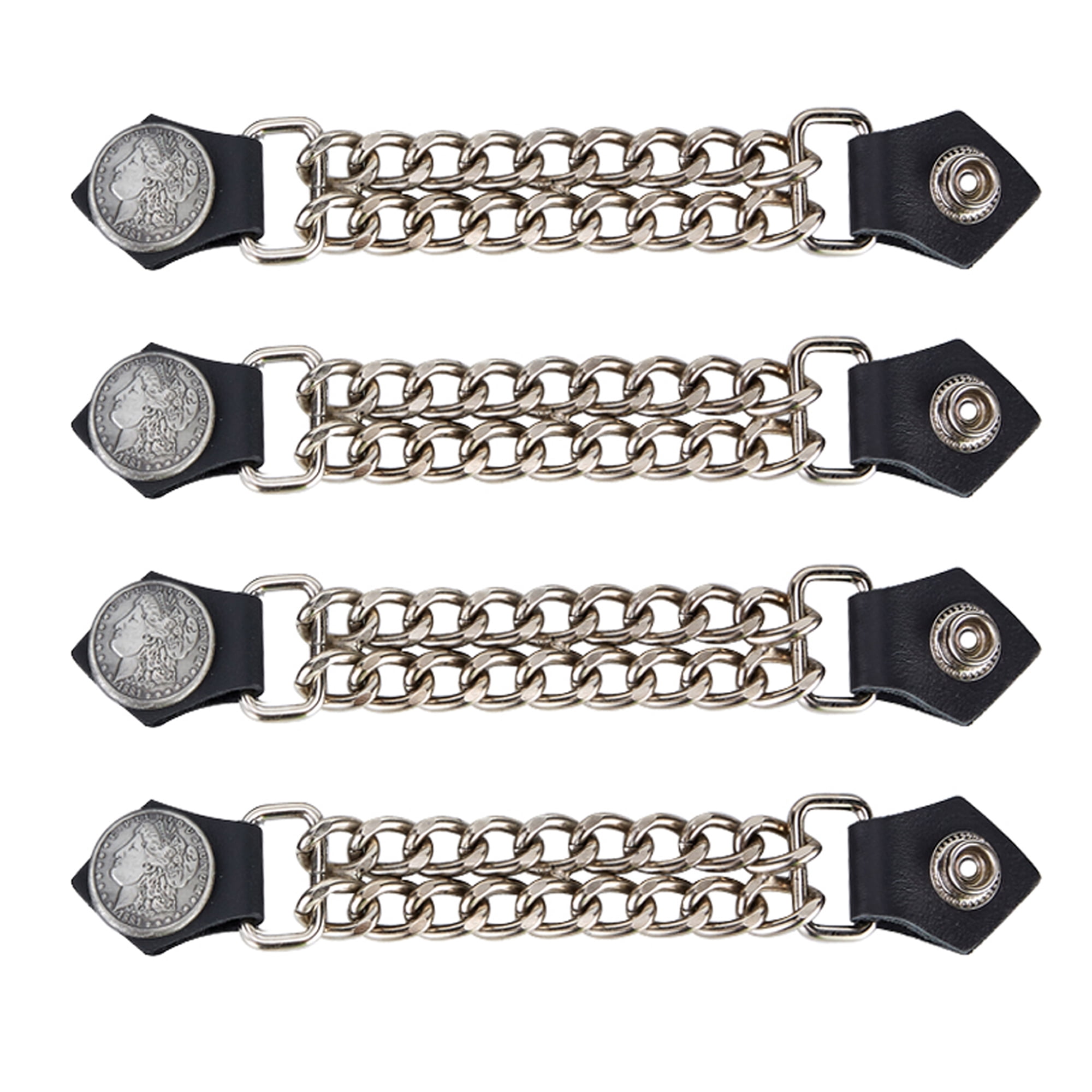 Liberty Head Leather Motorcycle Vest Extenders for Men Double Diamond ...