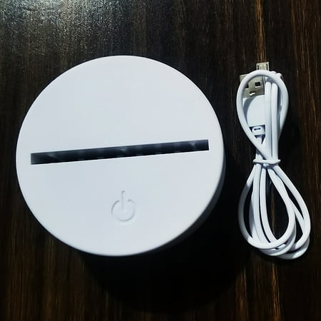 Peggybuy 3D LED Light Base Round Acrylic Lamp Board Display Base (White ...