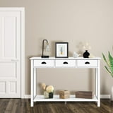 "Costway Compact 47"" White Console Table with Storage Drawers, Shelf ...