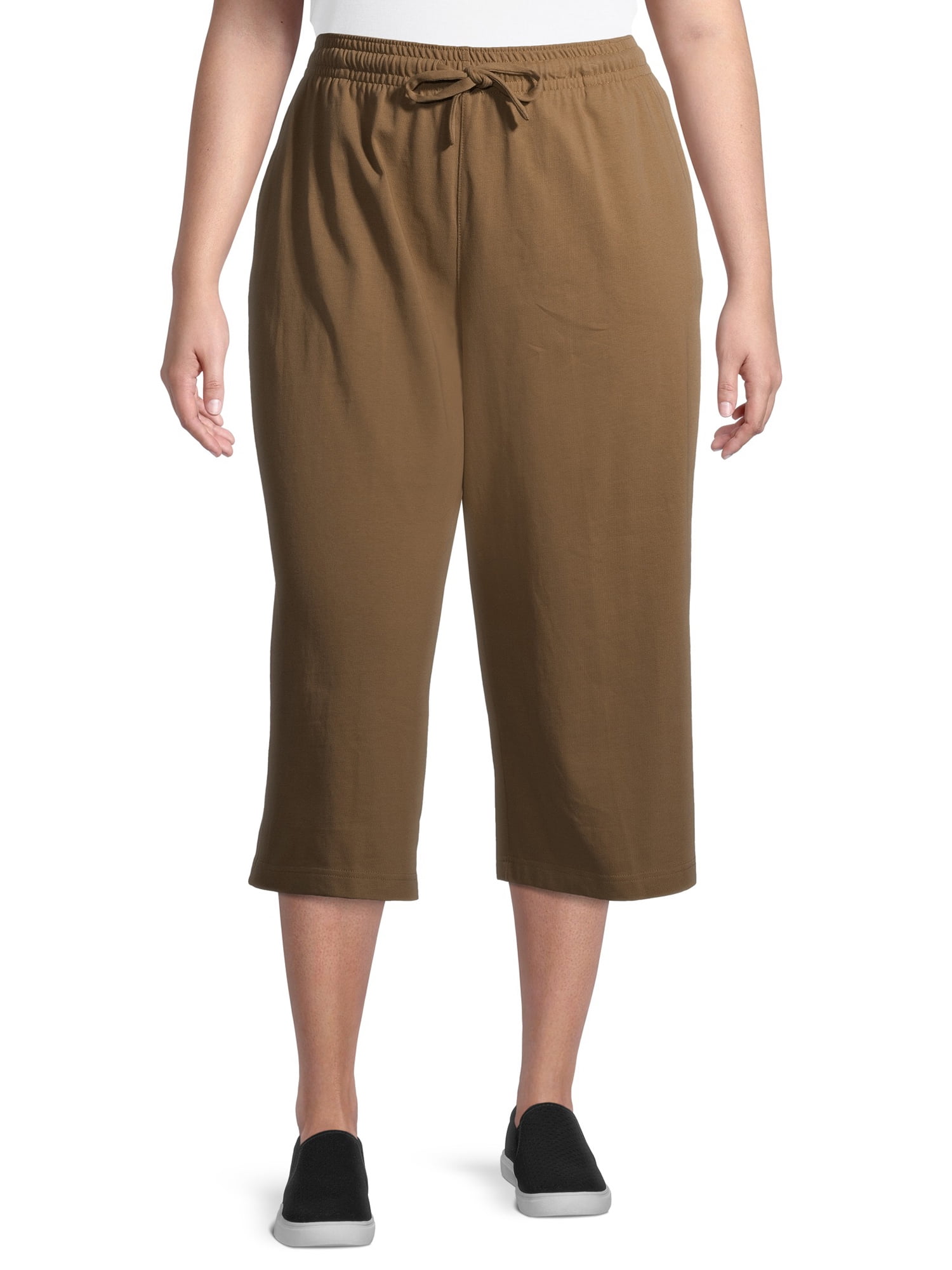 Terra & Sky Women's Plus Size Knit Capri Pant - Walmart.com