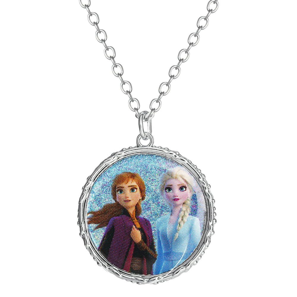 Disney - Disney Frozen Anna and Elsa Circle Pendant, 16" + 2" Chain ...