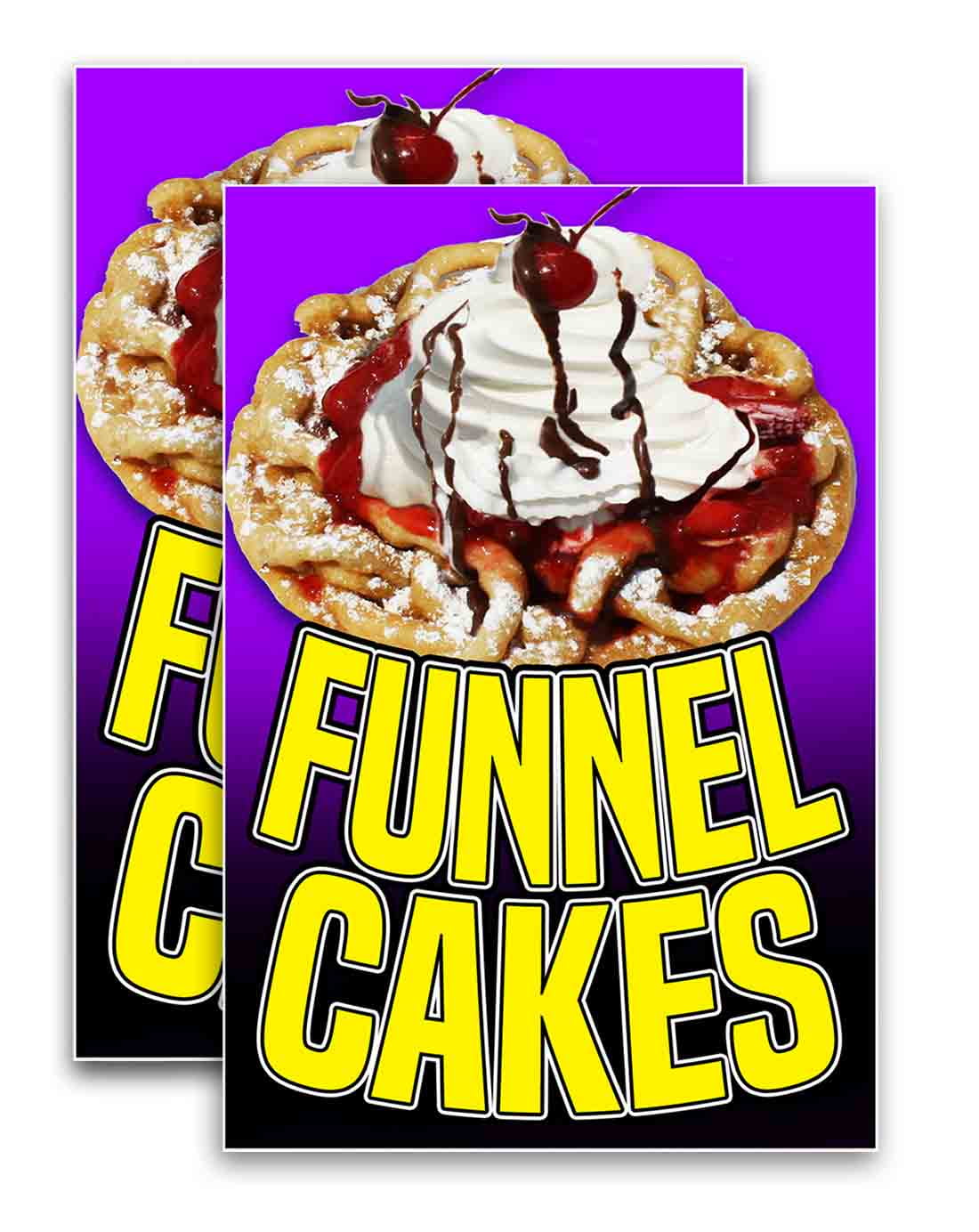 Funnel Cake (24" X 36") Vinyl Decal Only (Pack of 2) |Sign|Sticker ...