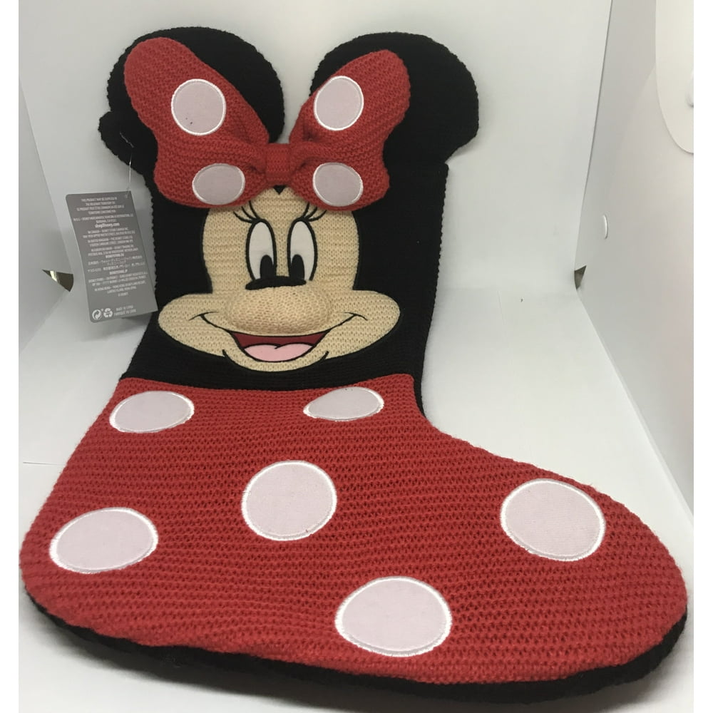 Disney Parks Minnie Mouse Knit Christmas Holiday Stocking New with Tags ...