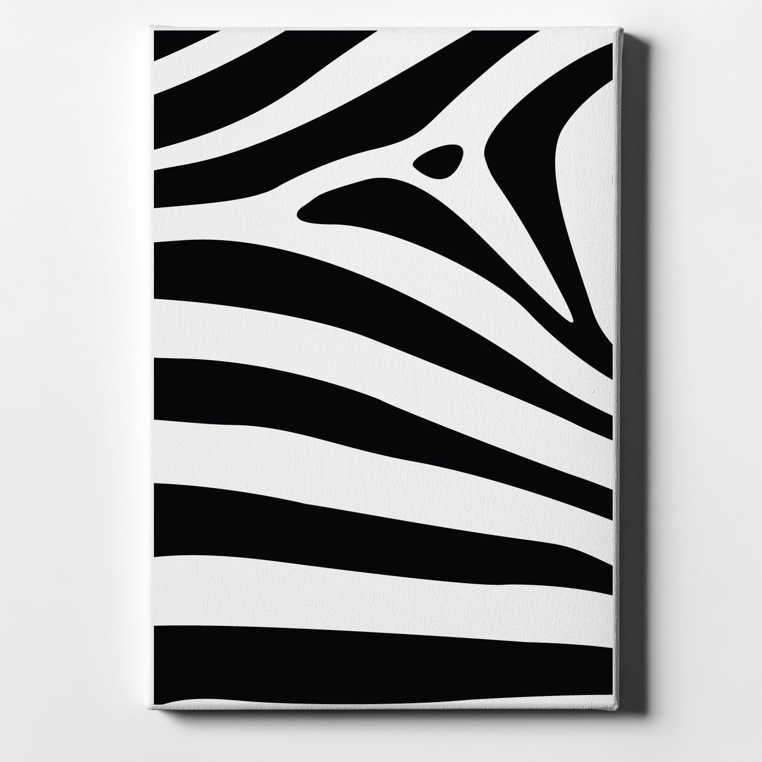 Black & Clear Zebra Stripes - 8" x 10" - Decorative Canvas Wall Art ...