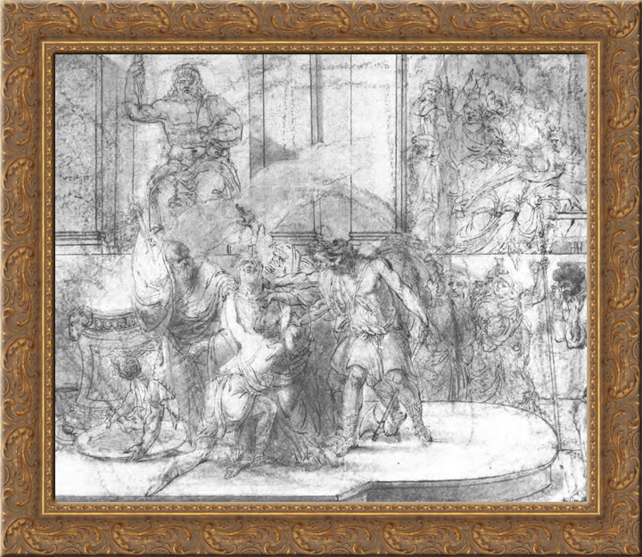 Pagan priests killing the first kiev Christians in the temple of Perun ...