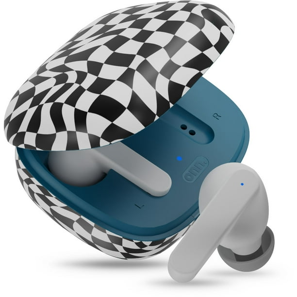 onn. True Wireless Earbuds with Charging Case-Checkerboard - Walmart.com