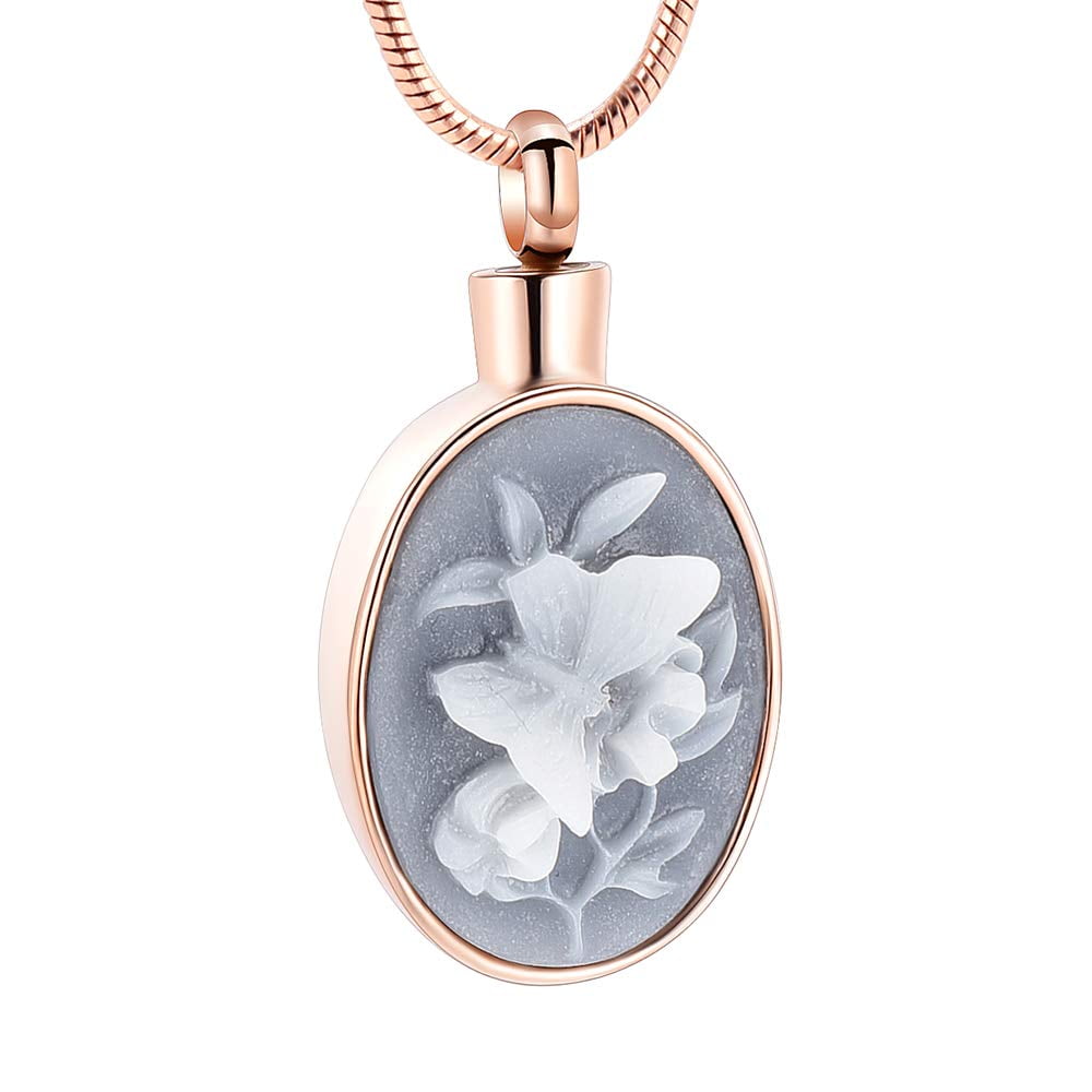Elegant Round Butterfly Cremation Jewelry for Ashes Urn Necklace ...
