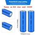 wowpower Rechargeable 14500 Battery Set, 800mAh 3.7V Lithium-ion, 4 ...