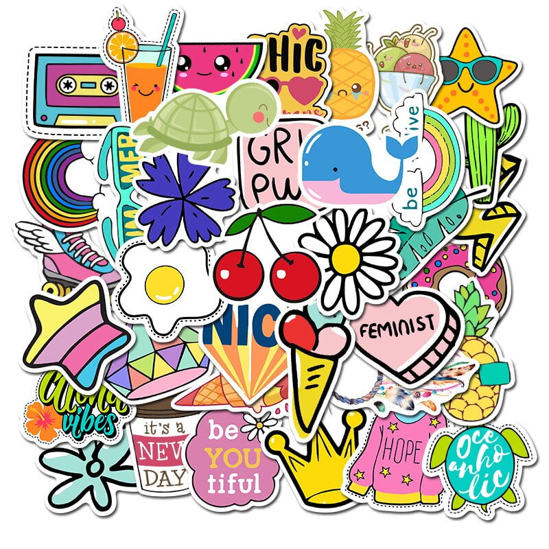 10/30/50Pcs Cartoon Simple VSCO Girls Kawaii Stickers For Chidren Toy ...