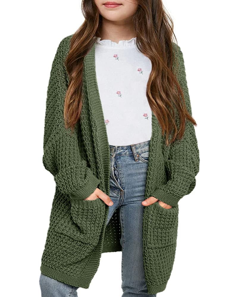 Sherrylily Girls Batwing Long Sleeve Sweater Cardigan Open Front Chunky ...