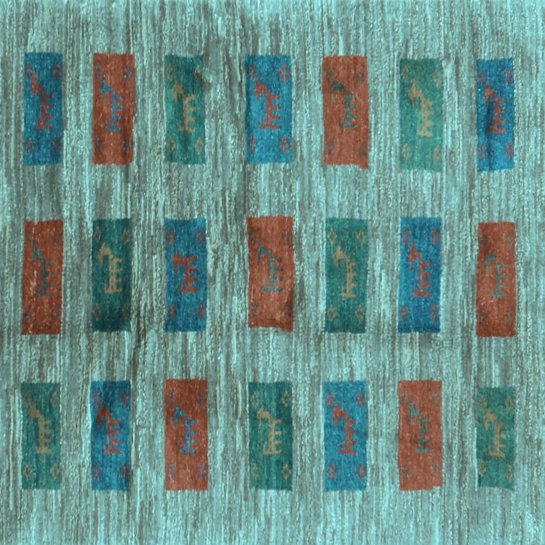 Ahgly Company Indoor Square Abstract Light Blue Contemporary Area Rugs ...