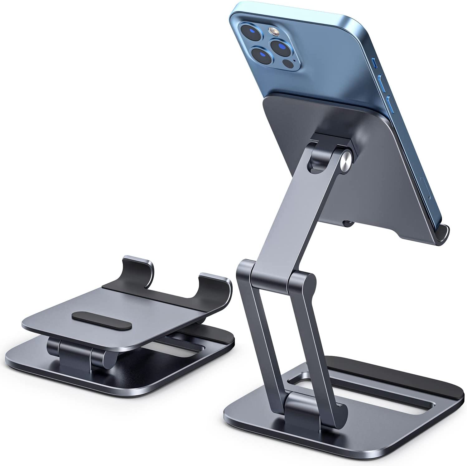 Cell Phone Stand, 2-Stage Adjustable Phone Stand for Desk, Aluminum ...