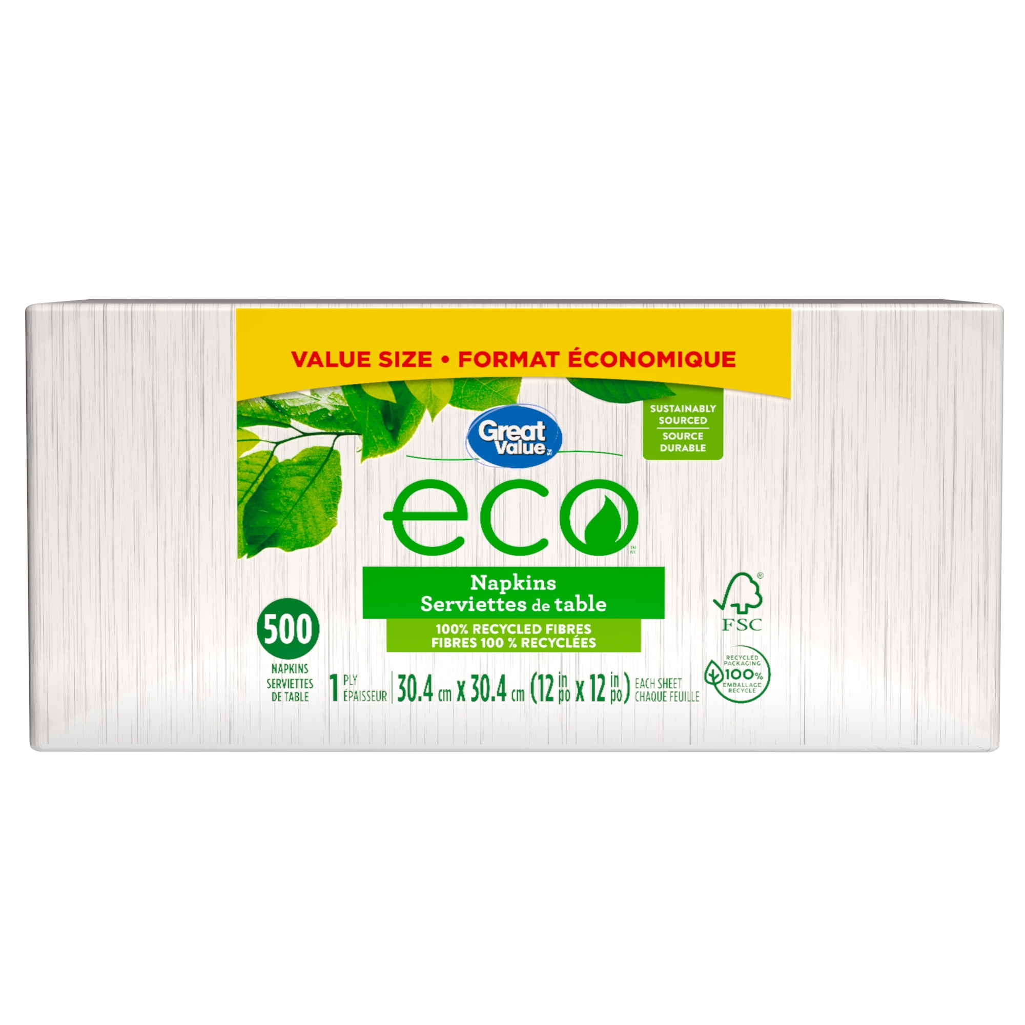 Click here for Great Value Eco  500 Napkins  White prices