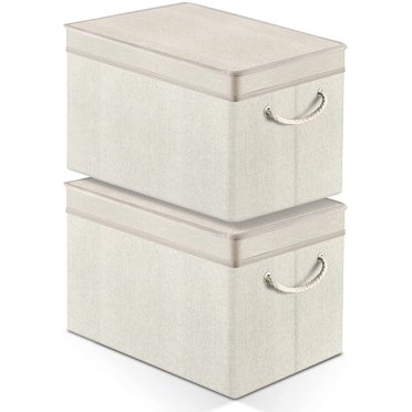 Mainstays Large Lidded Storage White - Set of 4 - Walmart.com