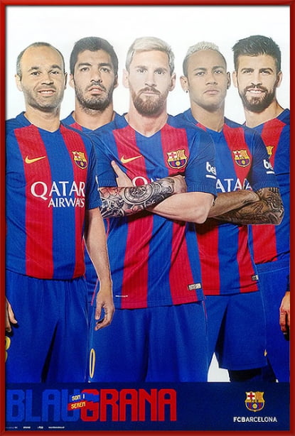 Fc Barcelona - Framed Sports Poster (The Star Players - Lionel Messi ...