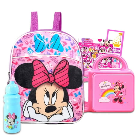 Minnie Mouse Backpack and Lunch Box Set - Bundle with Mini 11 Minnie ...