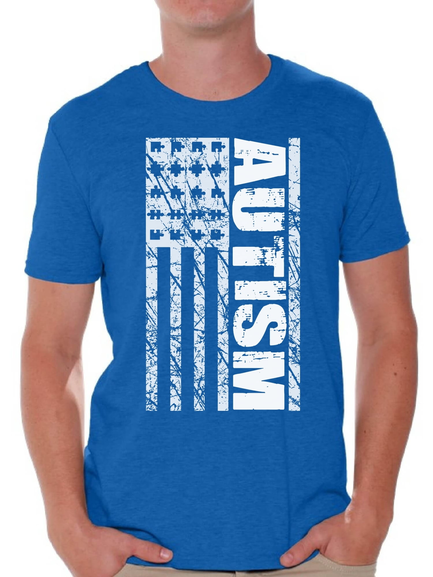 Awkward Styles Autism Flag Shirt for Men American Flag Autism Awareness ...