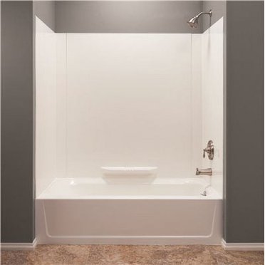 TOPAZ FIBERGLASS TILE PATTERN BATHTUB WALL KIT, DIRECT-TO-STUD MOUNT, 3 ...