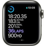 Apple Watch Series 7, GPS+Cellular, 41mm, Stainless Steel, Graphite Sport Band, Refurbished ...