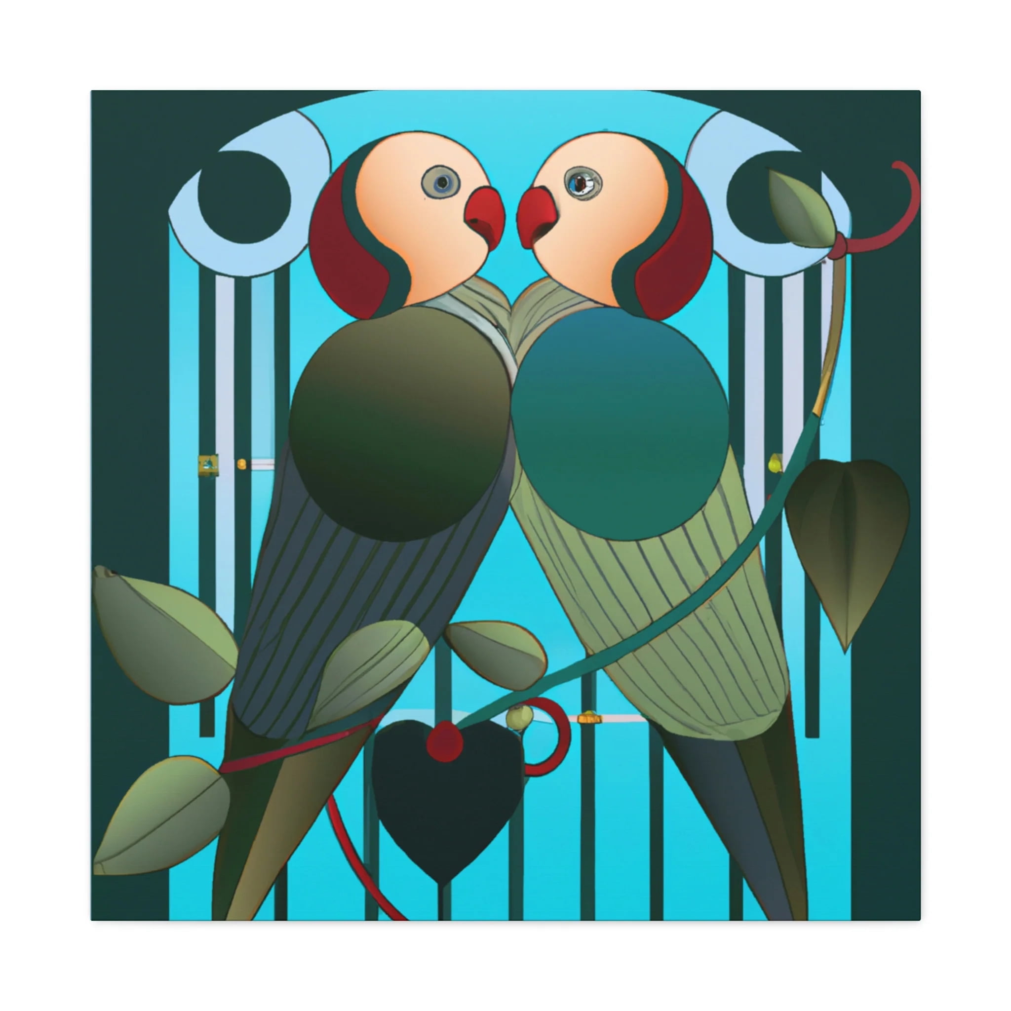 Lovers in Art Deco - Canvas - Walmart.com