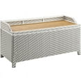 FOA Outdoor Aluminum Wicker 3-Tier Bar Cart & Storage Bench 2PC Set ...