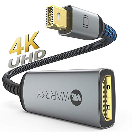 4K Mini DisplayPort to HDMI Adapter, WARRKY [UHD, Gold-Plated Plug ...