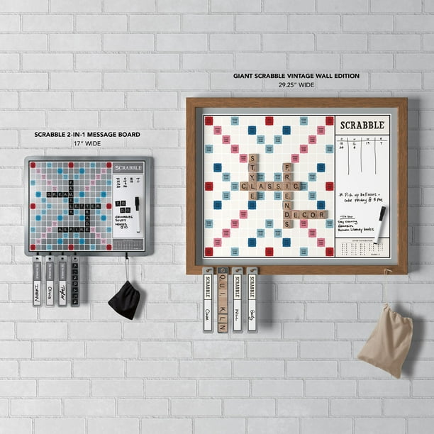 Winning Solutions Scrabble Deluxe 2-in-1 Wall Vintage Edition Board ...
