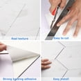 10-Sheet Herringbone Tile Peel and Stick Backsplash, White Marble PVC ...