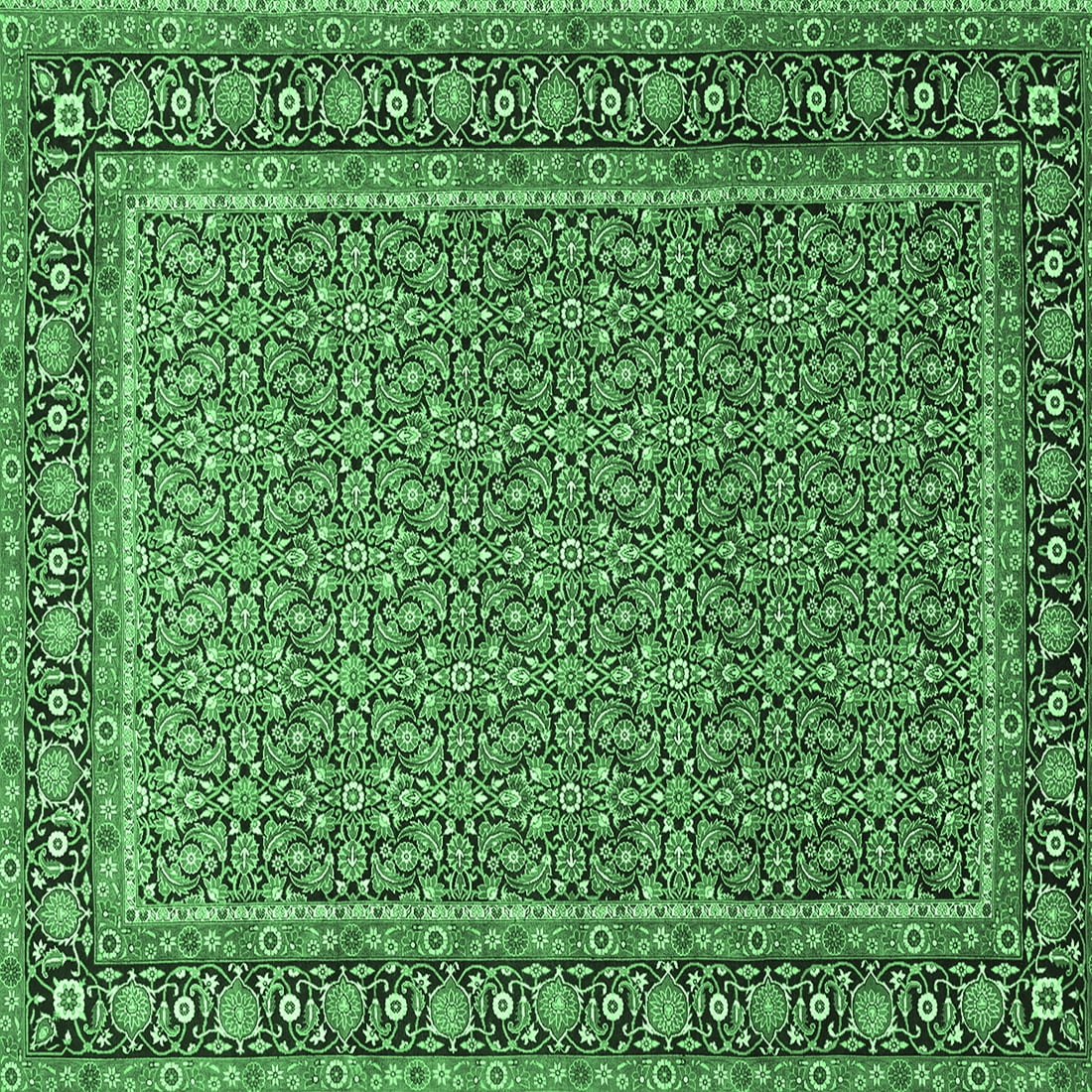 Ahgly Company Indoor Square Persian Emerald Green Traditional Area Rugs ...