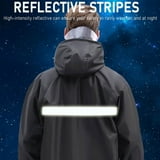 SunshineFace Men's Waterproof Rain Jacket with Hood Reflective Stripes ...