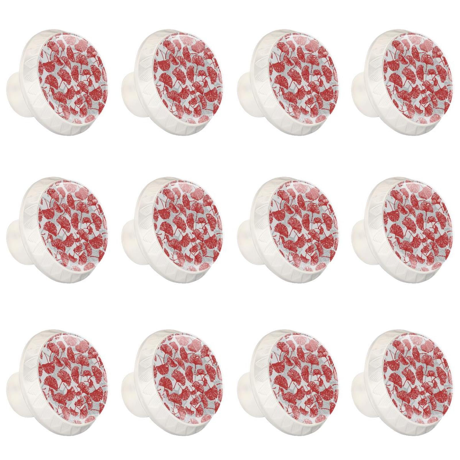 12 Pcs Red Apricot Leaves Knobs for Kitchen Cabinet Cupboard Dresser Bookcase Drawer Pulls ...