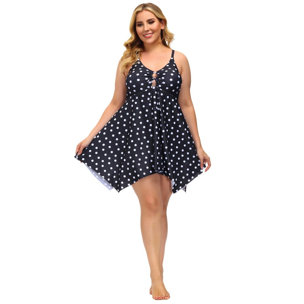 Hanna Nikole Womens Plus Size One Piece Irregular Hem Tummy Control