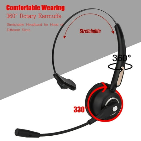 Domqga Call Center Bluetooth Headset 12 Hours Call Noise Cancelling ...