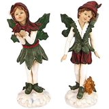 Design Toscano Santa s Victorian Holly Christmas Elves Statue Set of ...