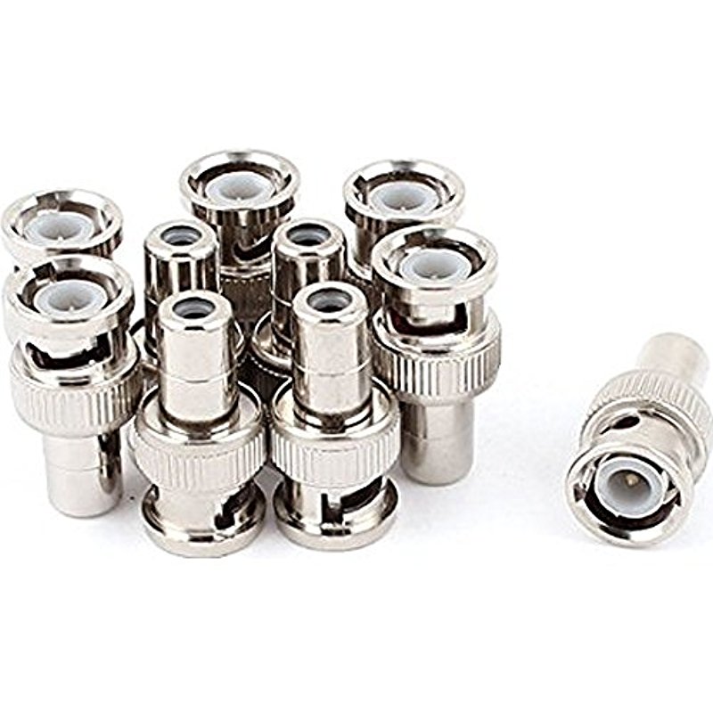 BNC Male Plug to RCA Female Jack Coax Cable Adapter Connector 10pcs High Quality Quick USA ...